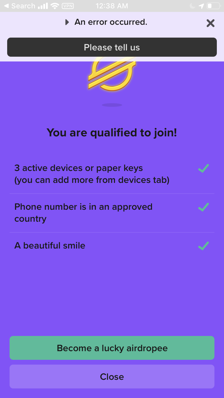 Report The Apple IOS KeyBase App Error That Not Complete Correctly The AirDrop Process Whit All ...