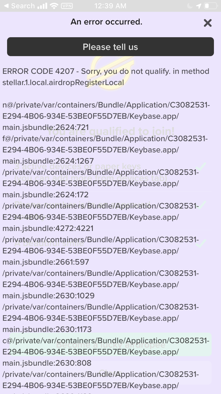 Report The Apple IOS KeyBase App Error That Not Complete Correctly The AirDrop Process Whit All ...