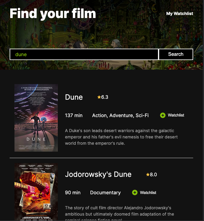 GitHub - leylamemiguven/movie-watchlist: An imdb like move watchlist ...