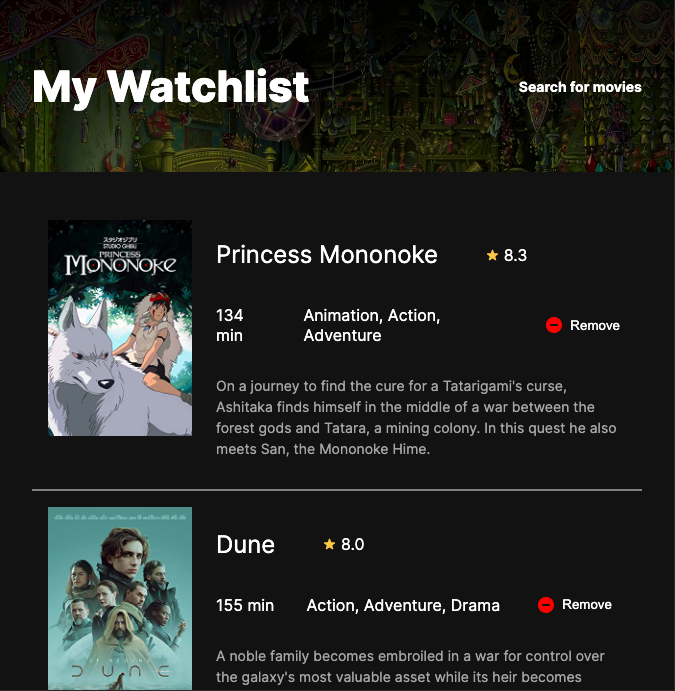 GitHub - leylamemiguven/movie-watchlist: An imdb like move watchlist ...