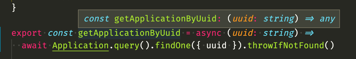 The Type Of The Result Of A Query Seems To Get Lost When Adding Throwifnotfound To It · Issue