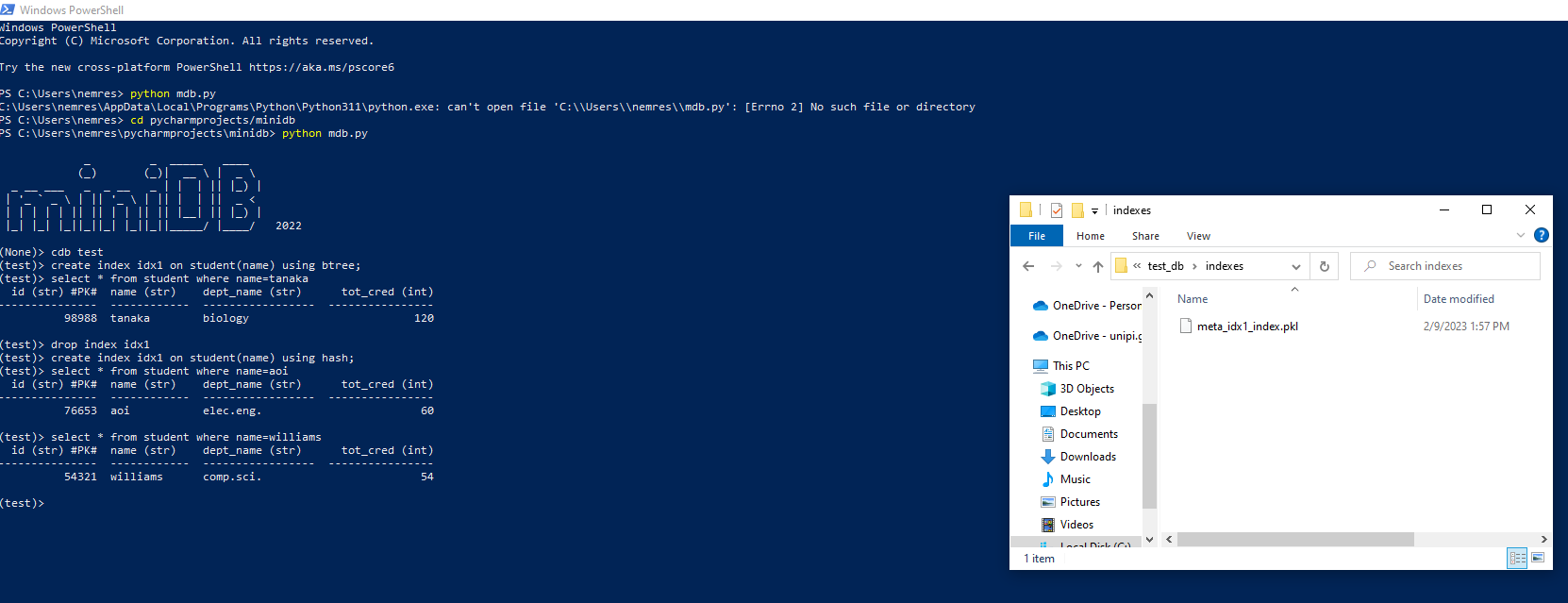 miniDB assignment 2023 ΠΑΠΠΑΣ ΑΘΑΝΑΣΙΟΣ Π19212 | ΤΕΡΤΙΓΚΑΣ ΑΠΟΣΤΟΛΗΣ ...