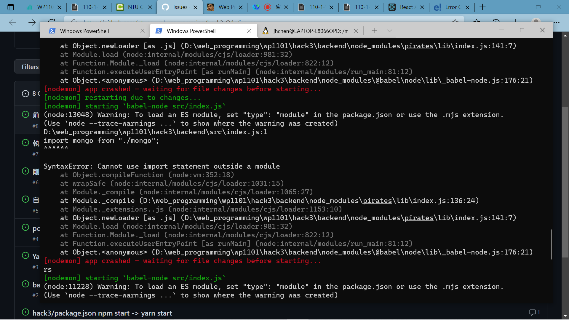 Syntaxerror Cannot Use Import Statement Outside A Module · Issue 9 · Ntuee Webprogramming