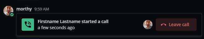 Starting a call leaks full name of creator when full names are disabled on a server level ...