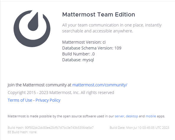 [Bug] V8.0.0 About mattermost dialog shows "ci" as current version · Issue #24034 · mattermost ...