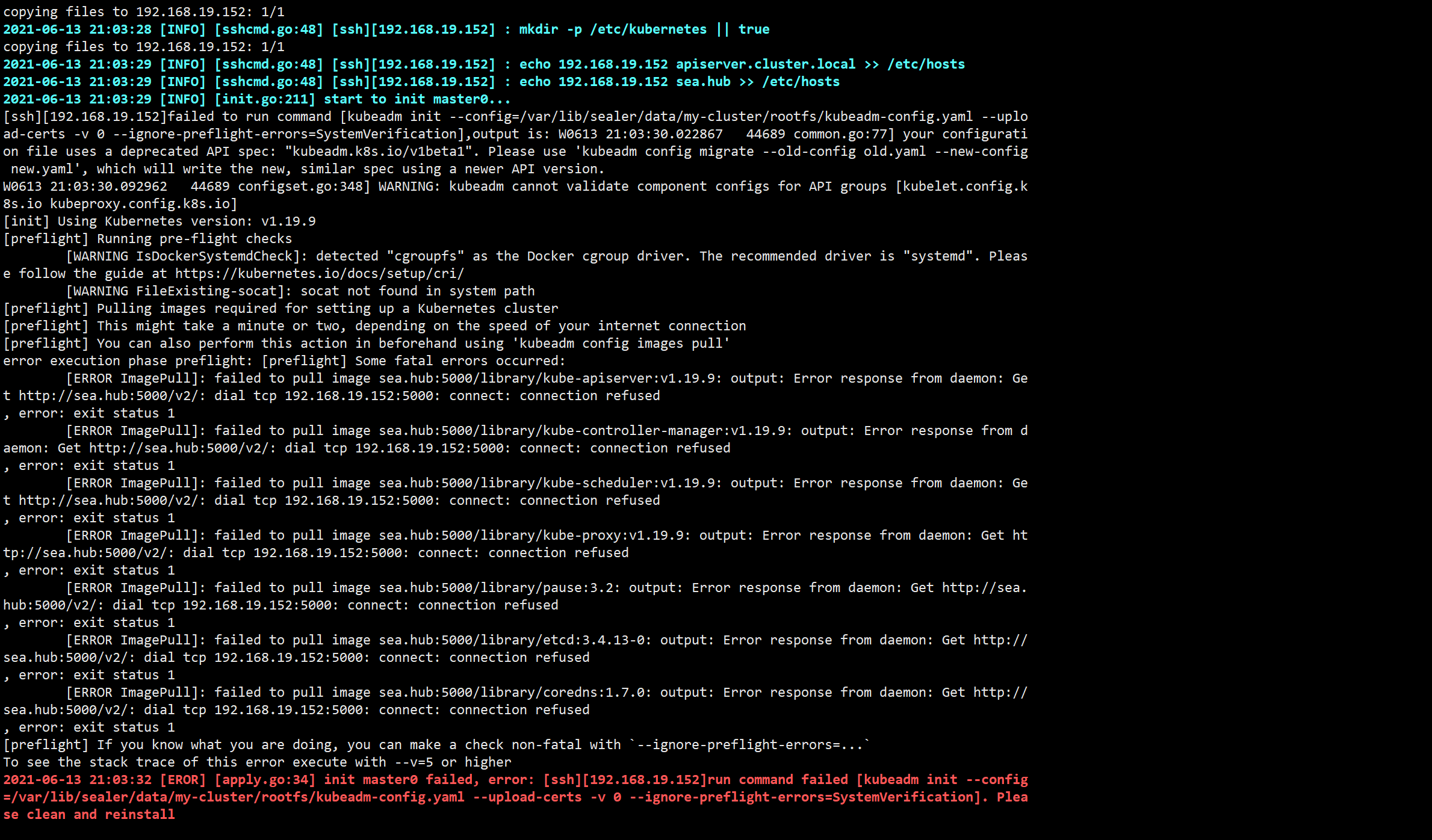 sealer 拉取 kubeadm 需要的镜像失败 · Issue #319 · sealerio/sealer · GitHub