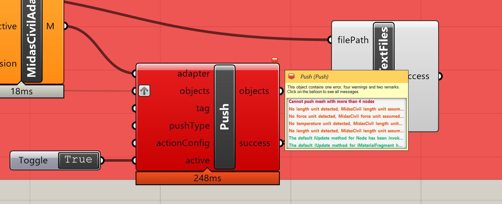 FEMesh objects not pushing to MidasCivil despite having only 4 nodes ...