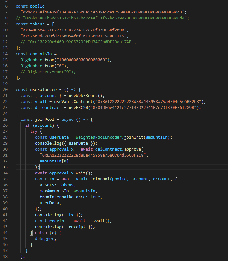 Unable to pass userData while calling `joinPool` from smart contract · Issue #1170 · balancer ...