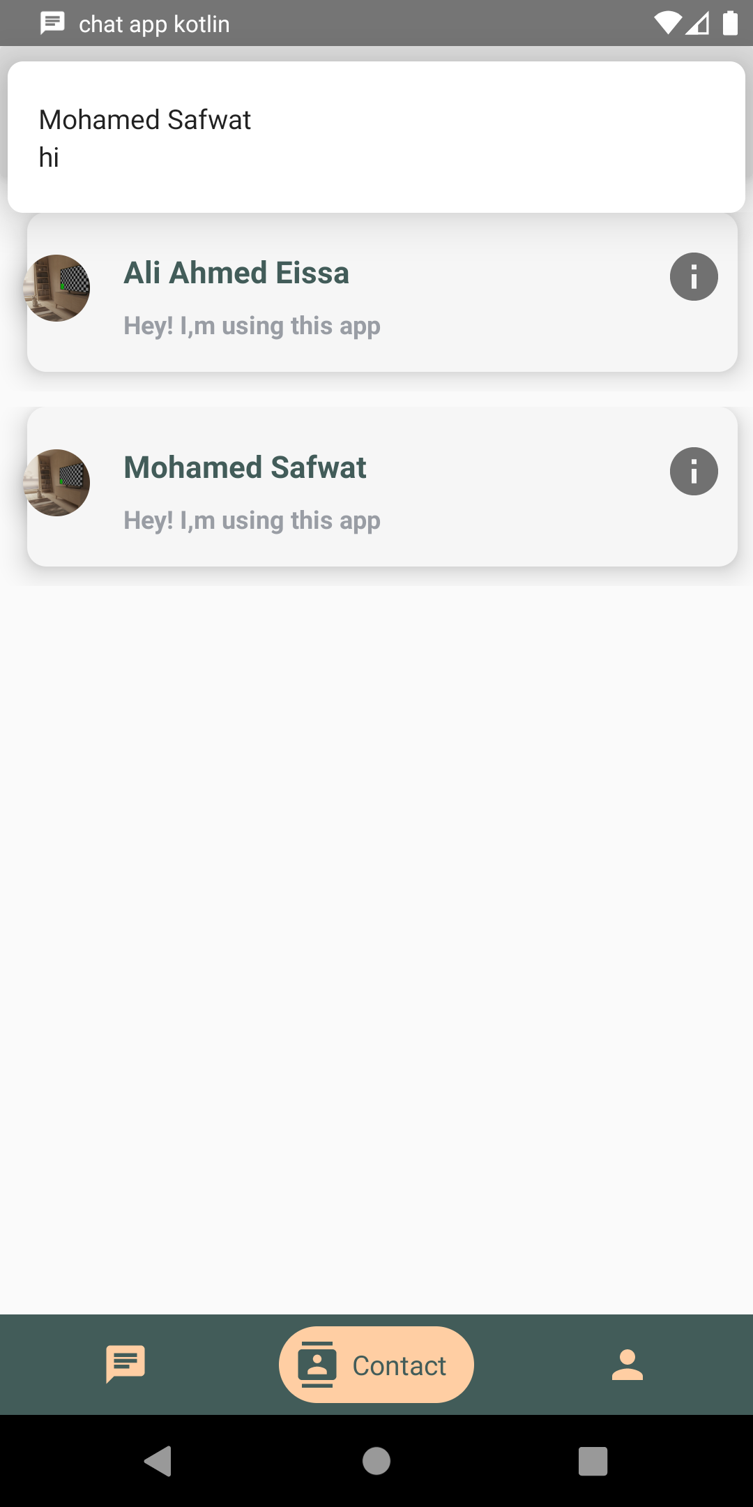 GitHub - mohamedsafwatnassar/chat-app-kotlin: Kotlin Chat App design and implementation android