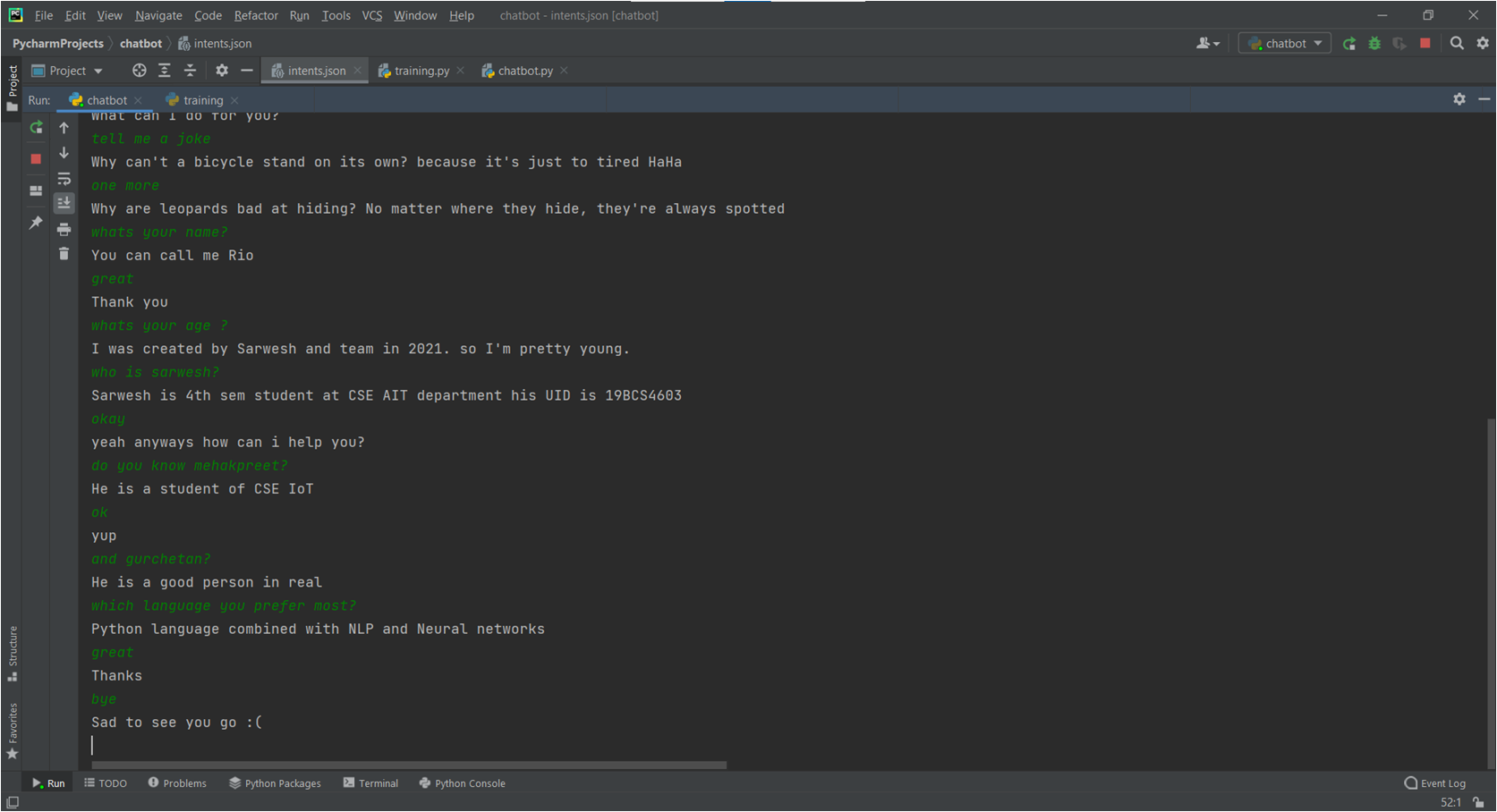 GitHub - Mehak-preet/AI-based-Chatbot: A software based on Artificial Intelligence which respond ...