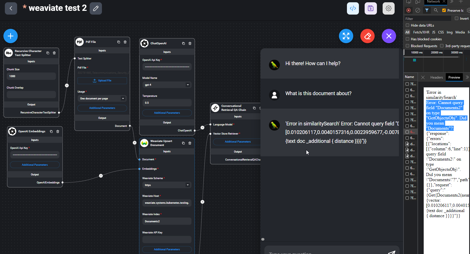 [BUG] Unable to use PDF Loader with Weaviate Upsert Document - but ...