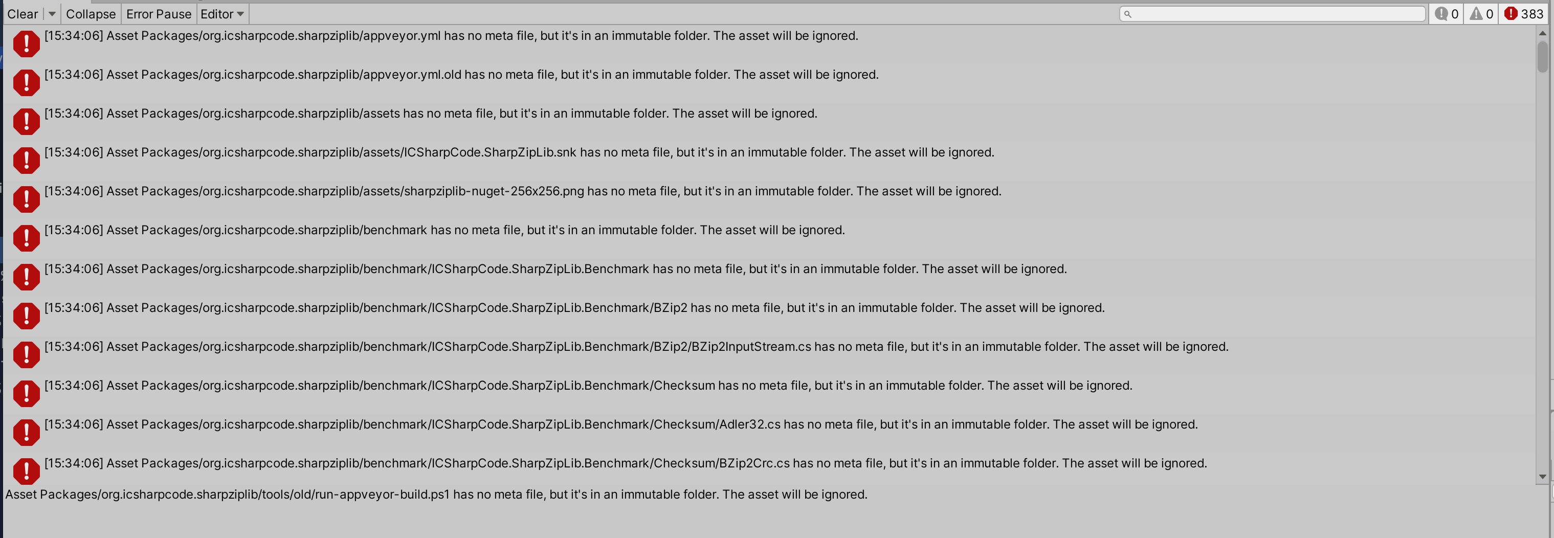 some folder in UPM should be set end with ~ otherwise get error missing ...