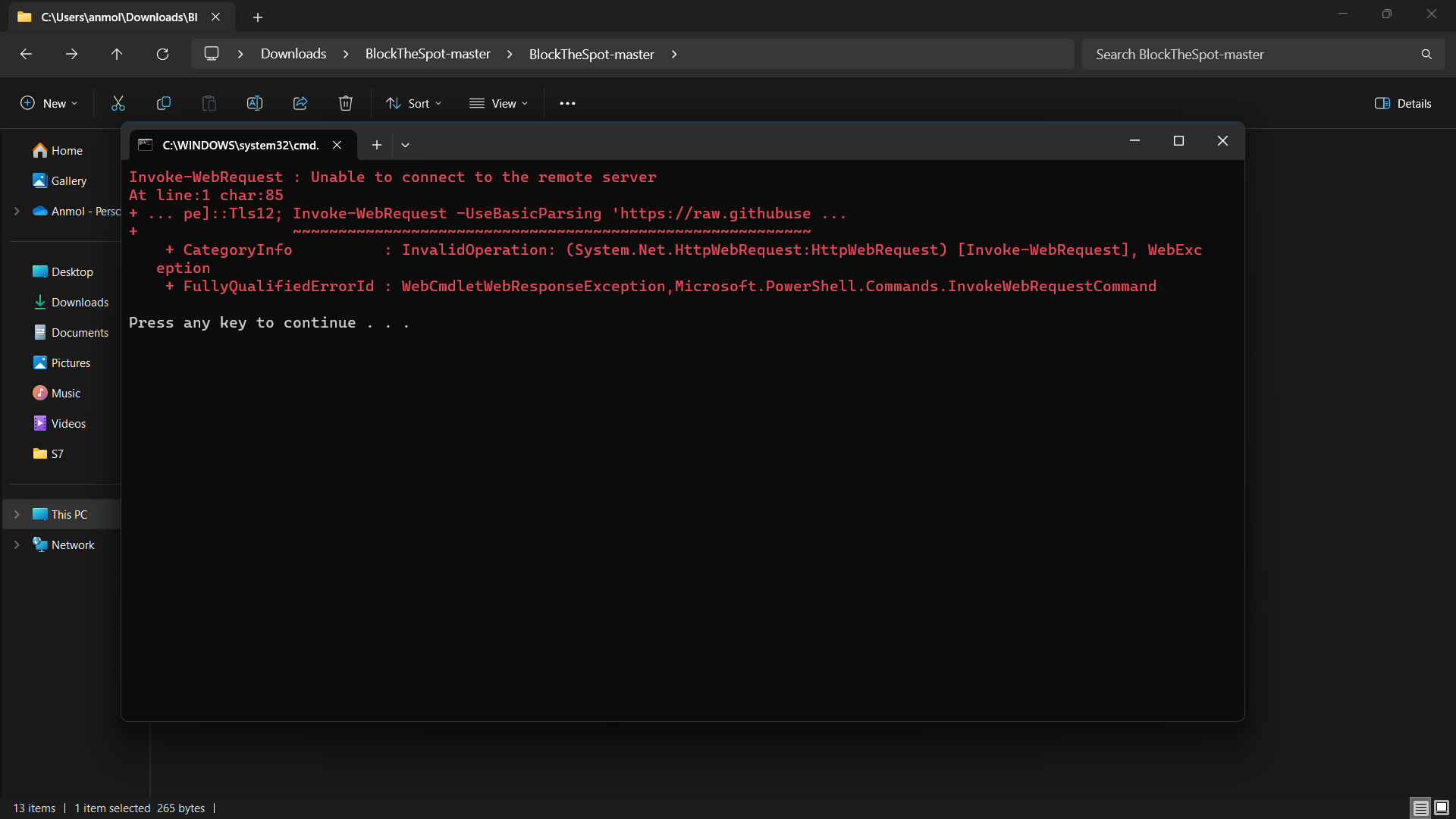 "Unable to connect to the remote server · Issue #495 · mrpond/BlockTheSpot · GitHub