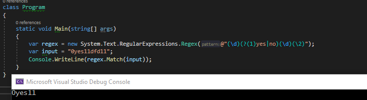 RegEx unable to parse "(\d)(?(1)yes|no)(\d)(\2)" · Issue #1595 · dotnet/runtime · GitHub