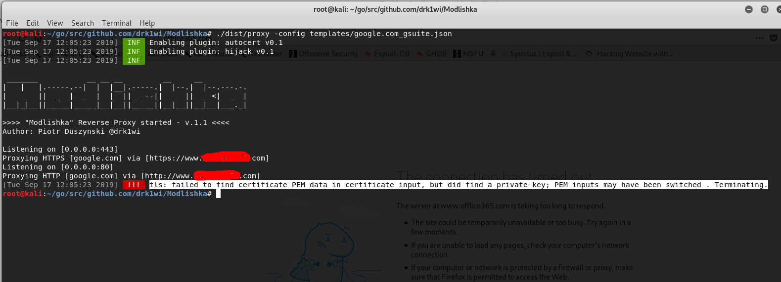 Tls Error Now Terminating · Issue 170 · Drk1wi Modlishka · Github
