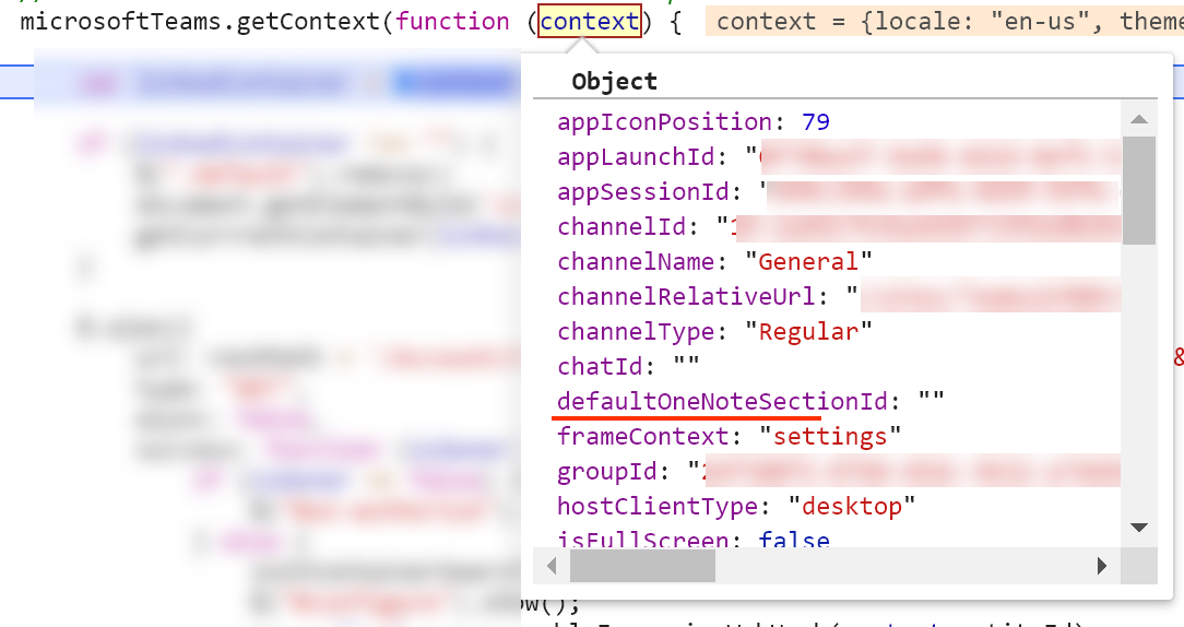 Microsoft Teams version 1.4.00.26376 - Context.entityId is undefined ...