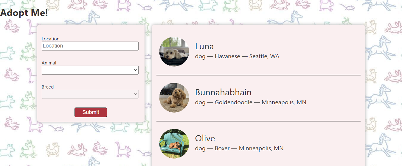 GitHub - Yasien99/Adopt-me: Adopt me is a simple app for adopting animals built using react.js ...