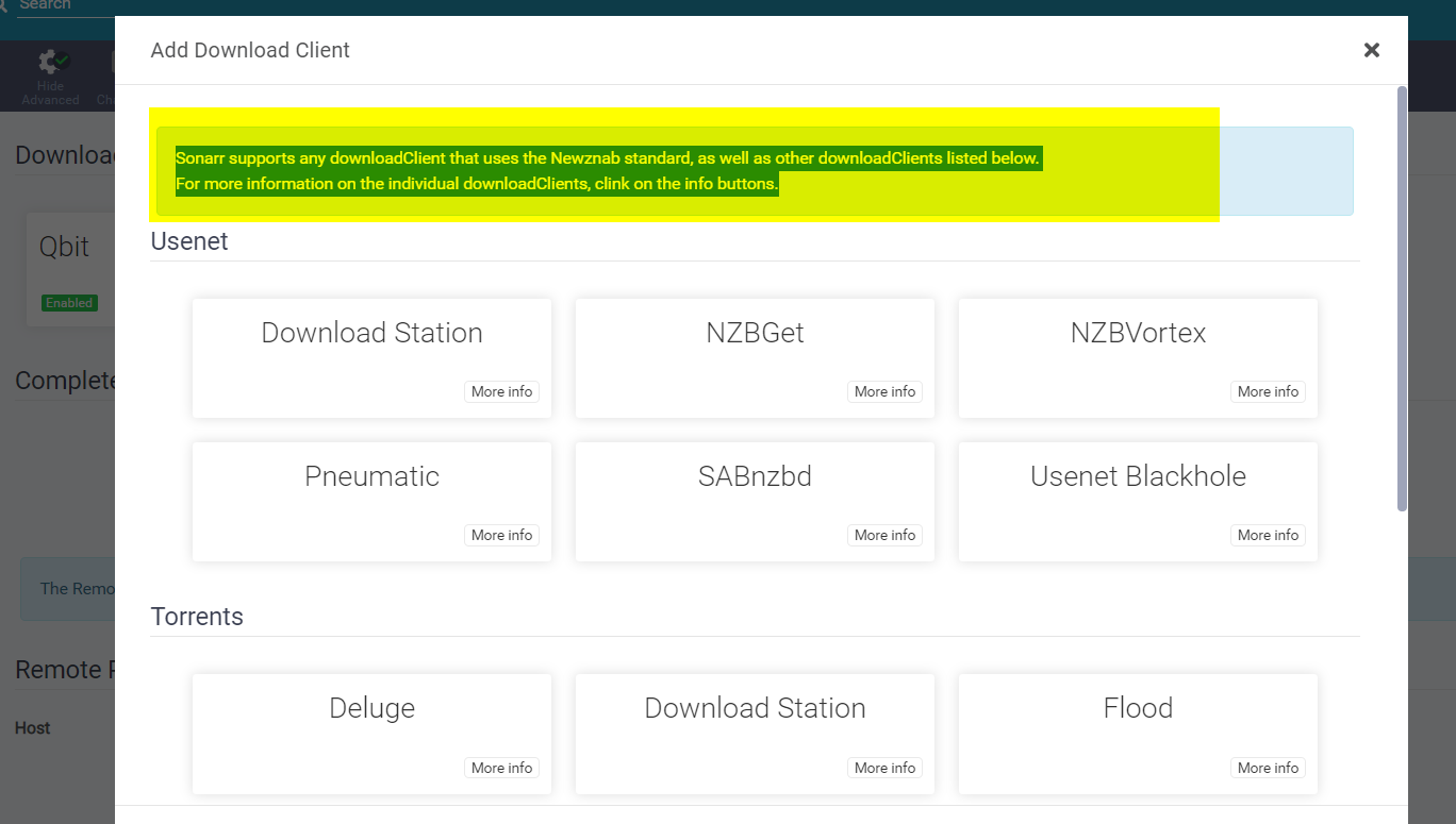 Add Download Client Modal - Incorrect Notice (Indexers) · Issue #4545 · Sonarr/Sonarr · GitHub