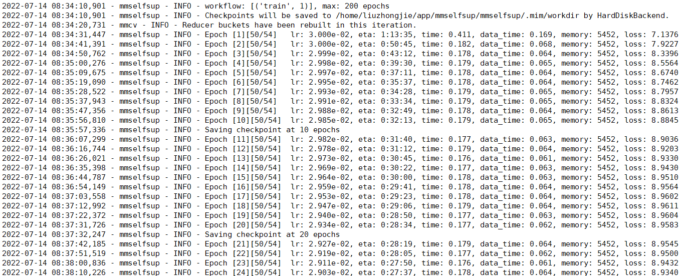 TextLoggerHook queations · Issue #345 · open-mmlab/mmselfsup · GitHub