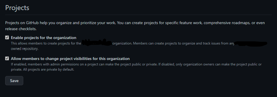 Projects are disabled for all repositories in organization · community ...