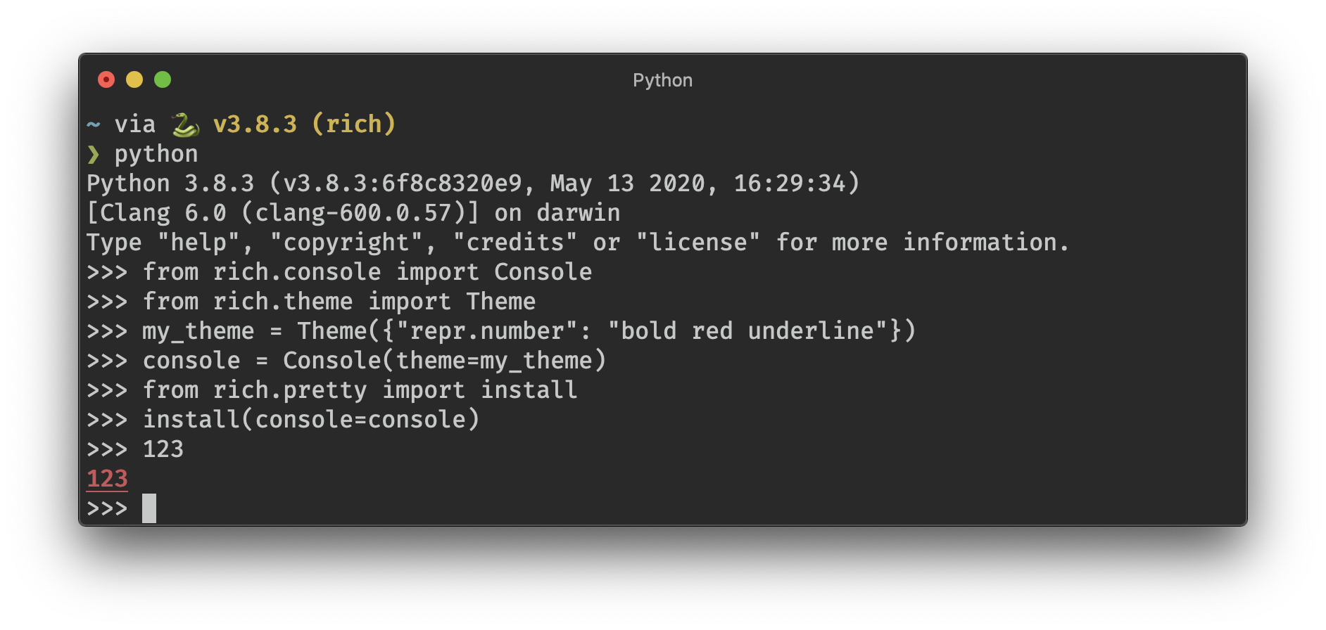 [REQUEST] Theme option for pretty · Issue #394 · Textualize/rich · GitHub