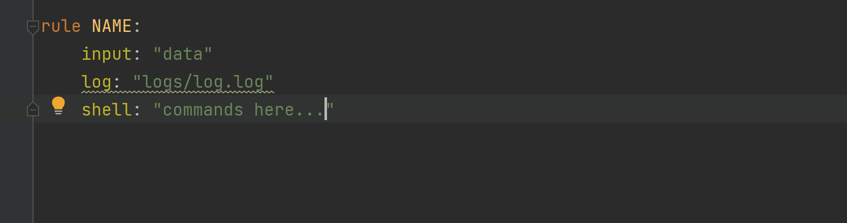 Weak warning for useless log section · Issue #300 · JetBrains-Research/snakecharm · GitHub