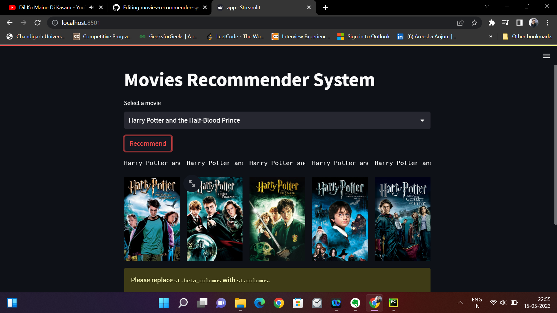 GitHub - areeshaanjum748/movies-recommender-system: Movie Recommender System Using Content-Based ...