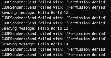 CUDPSender::Send failed with: 'Permission denied' · Issue #1014 · eclipse-ecal/ecal · GitHub