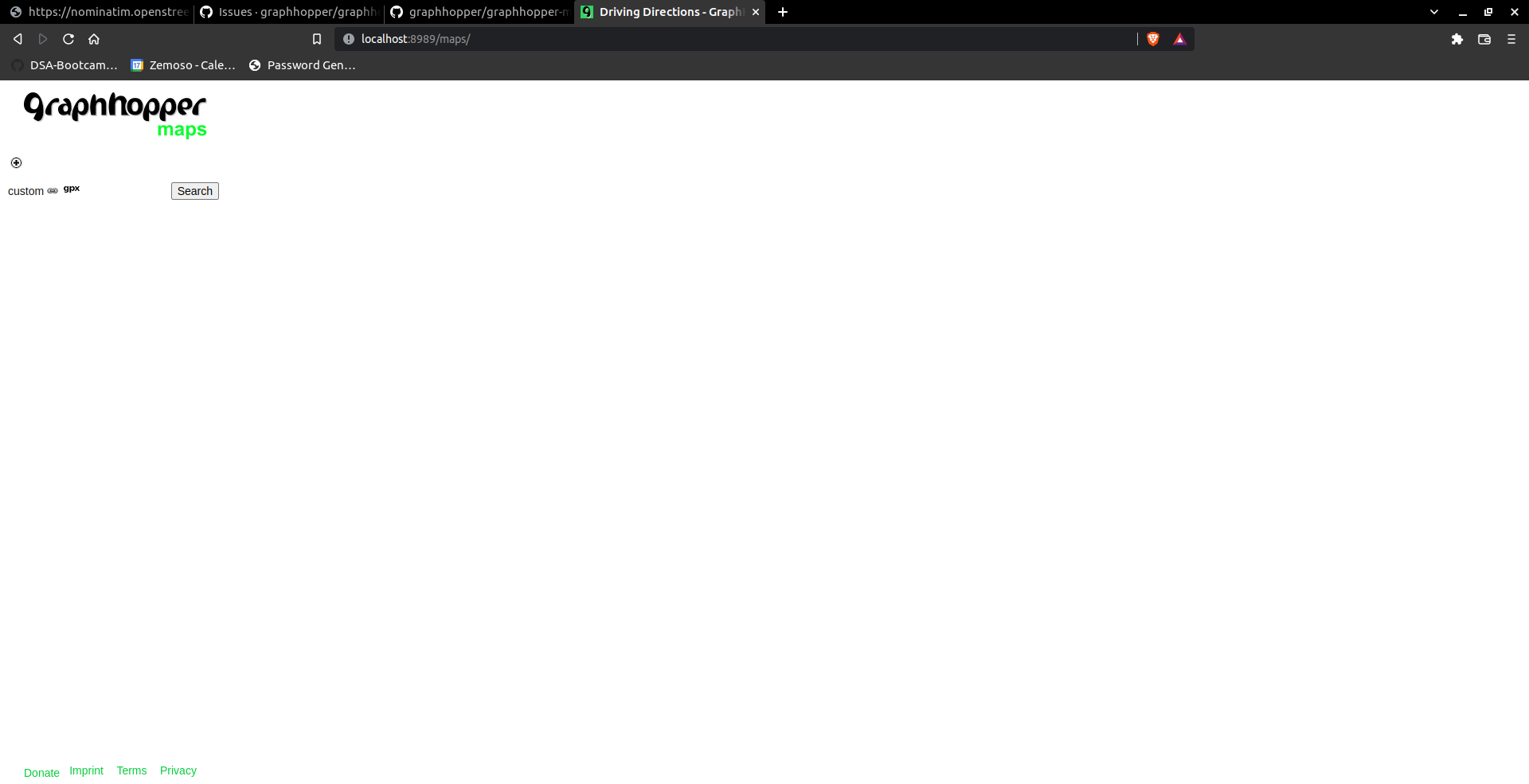 When visited on localhost:8989/maps, Map is not showing up. · Issue #2696 · graphhopper ...
