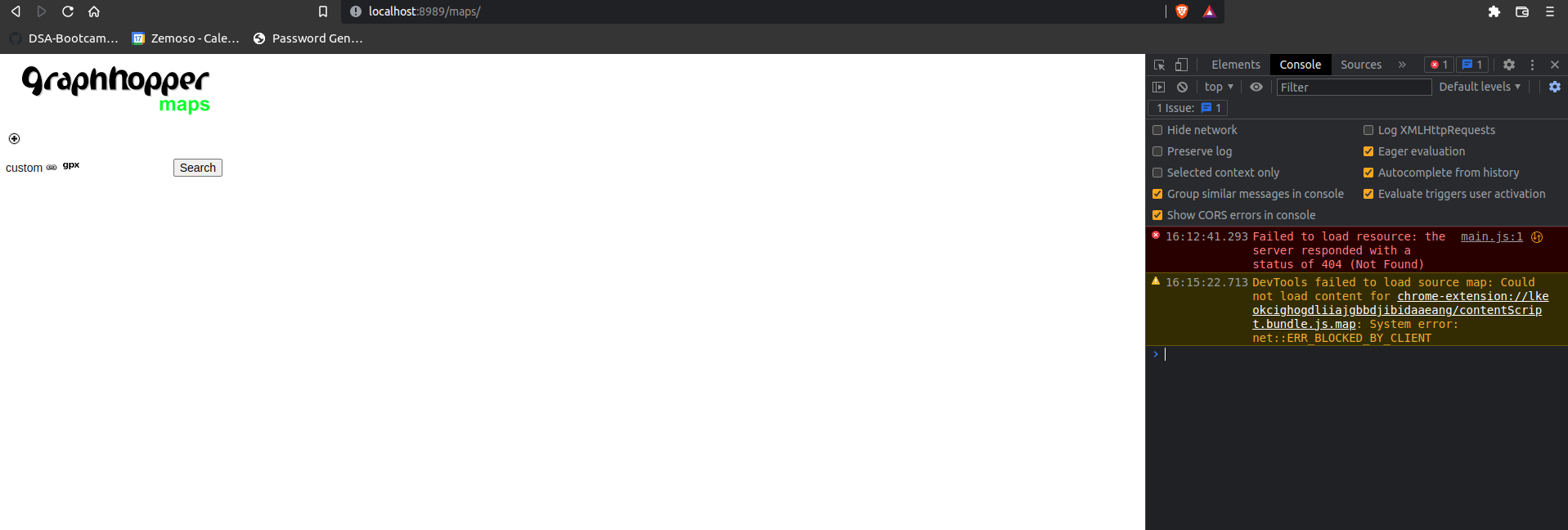 When visited on localhost:8989/maps, Map is not showing up. · Issue #2696 · graphhopper ...