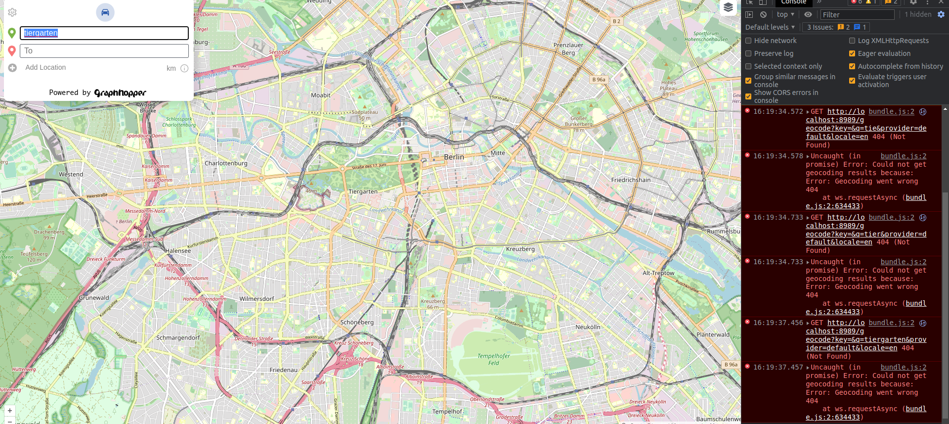 When visited on localhost:8989/maps, Map is not showing up. · Issue #2696 · graphhopper ...