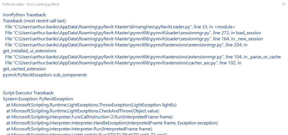 pyRevit Loading Error · Issue #753 · pyrevitlabs/pyRevit · GitHub pyRevit Loading Error · Issue #753 · pyrevitlabs/pyRevit · GitHub