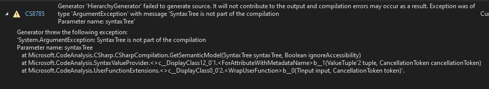CS8785 ForAttributeWithMetadataName issue with source generator · Issue #64841 · dotnet/roslyn ...