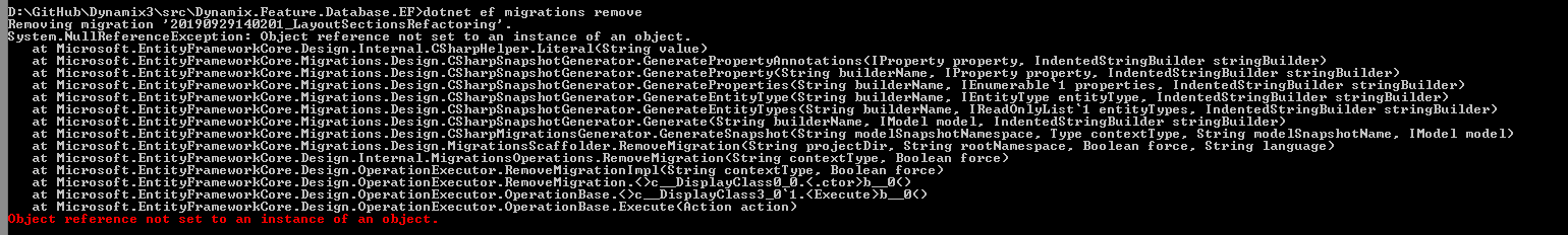 Undoing Migration Results In Exception · Issue 18129 · Dotnetefcore · Github