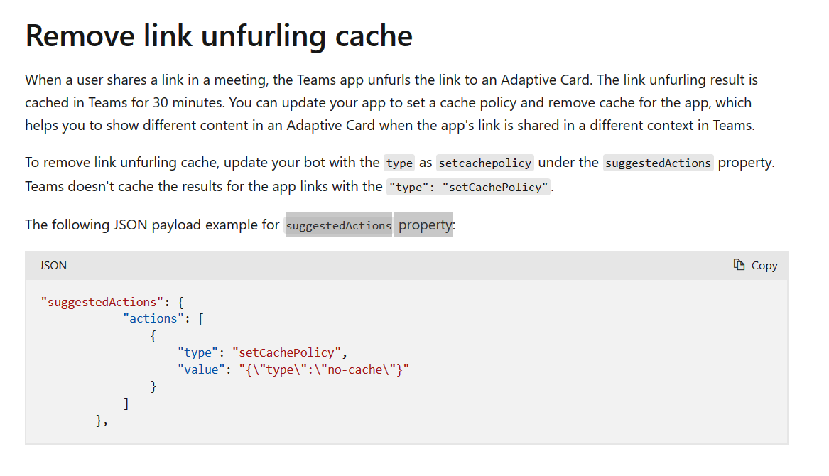 Remove link unfurling cache is not very clear · Issue #8108 · MicrosoftDocs/msteams-docs · GitHub