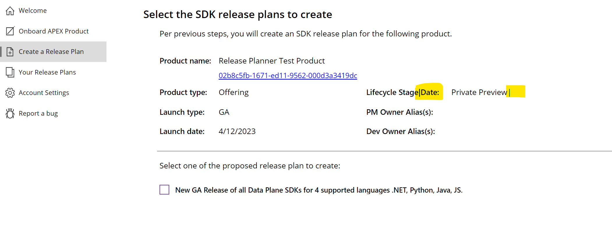 Release planner - Create release plan screen is not showing date as per label · Issue #5960 ...