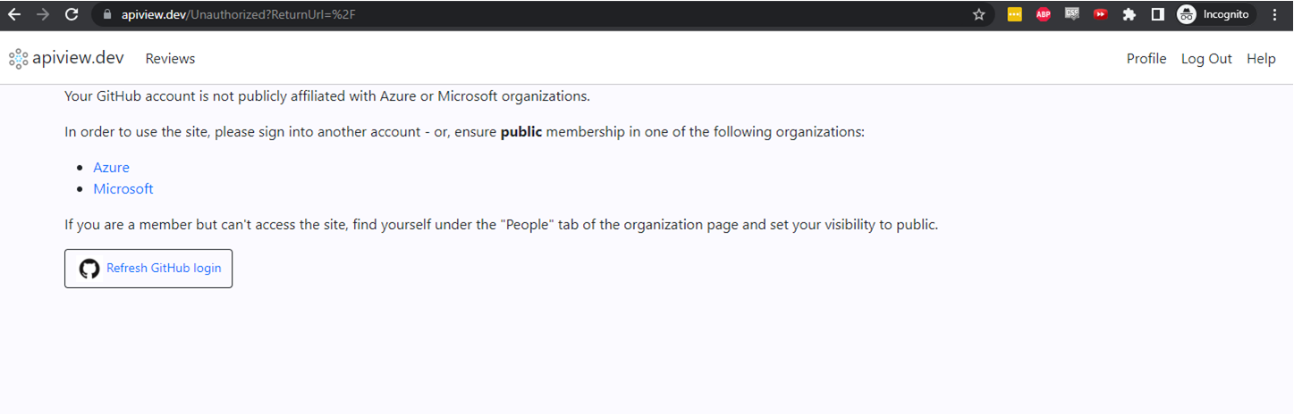 APIView - Improve the instructions to get access to APIView · Issue #6546 · Azure/azure-sdk ...