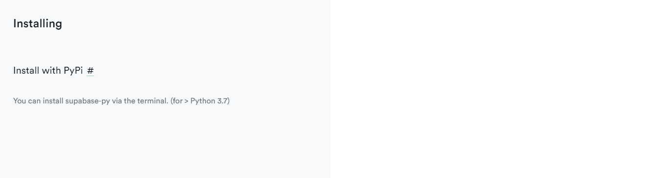 docs: add installation to python library docs · Issue #18954 · supabase ...