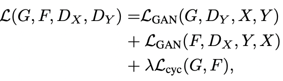Where can I see L(G, F, Dx, Dy)? · Issue #1371 · junyanz/pytorch-CycleGAN-and-pix2pix · GitHub