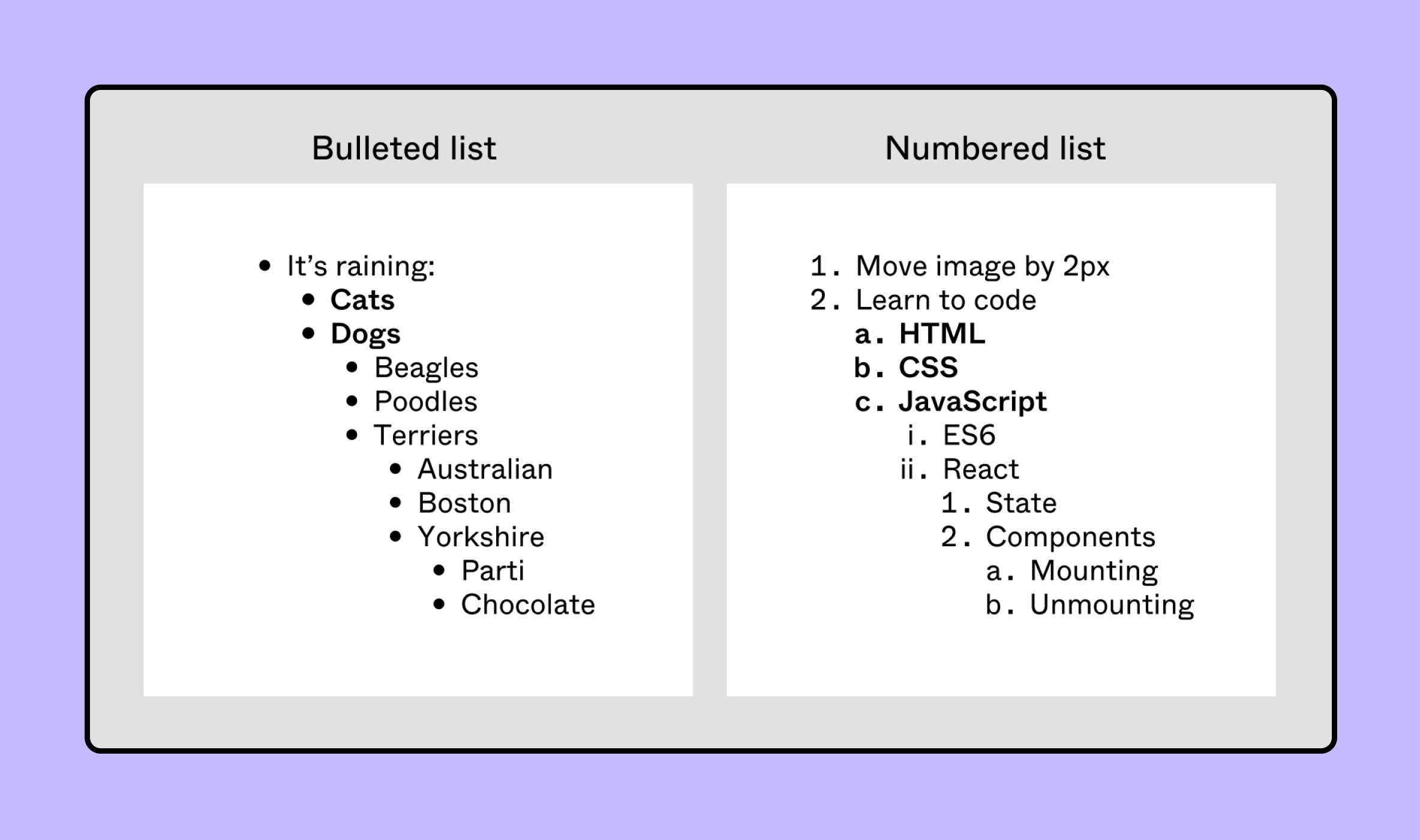  Feature Re Bulleted And Numbered Lists For Text Issue 1399