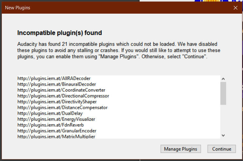 Audacity marks IEM Plugins (LV2) as incompatible · Issue #4428 · audacity/audacity · GitHub