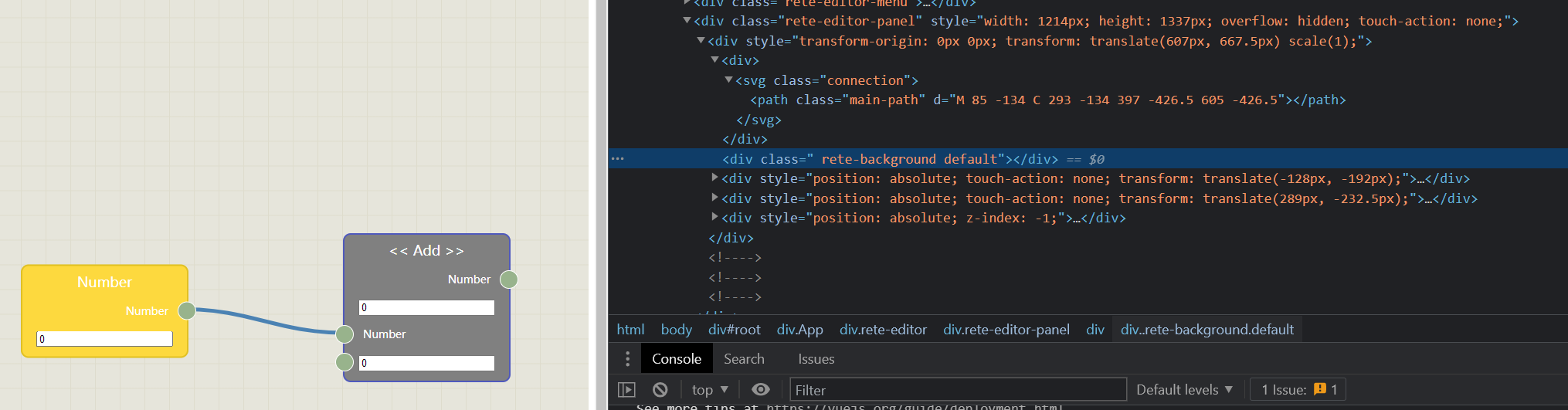 [BUG] if I set background color to the area plugin, draging a connection will be in a div under ...