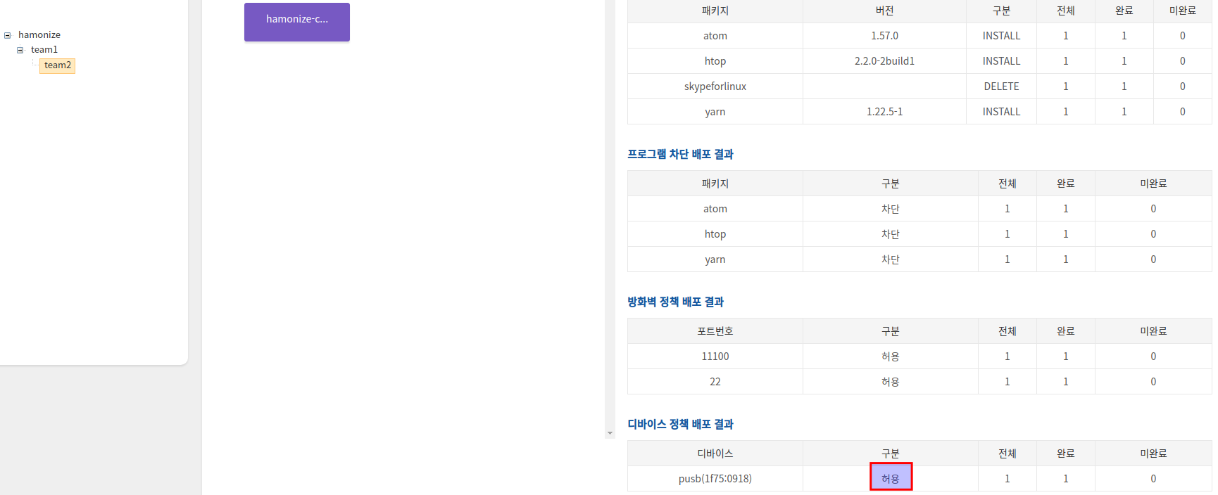 디바이스 정책배포 결과 부서선택시 불일치 이슈 · Issue #142 · hamonikr/hamonize · GitHub