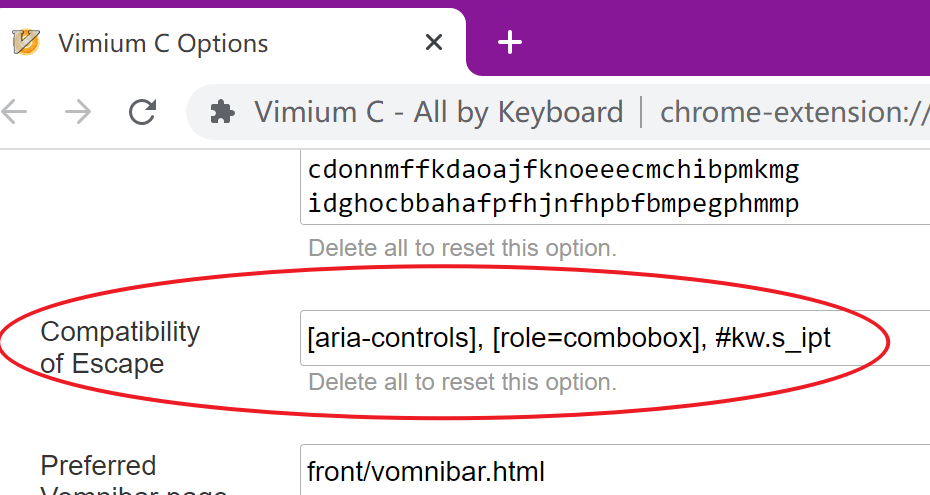 Allow Exclusion of Escape Key · Issue #2889 · philc/vimium · GitHub