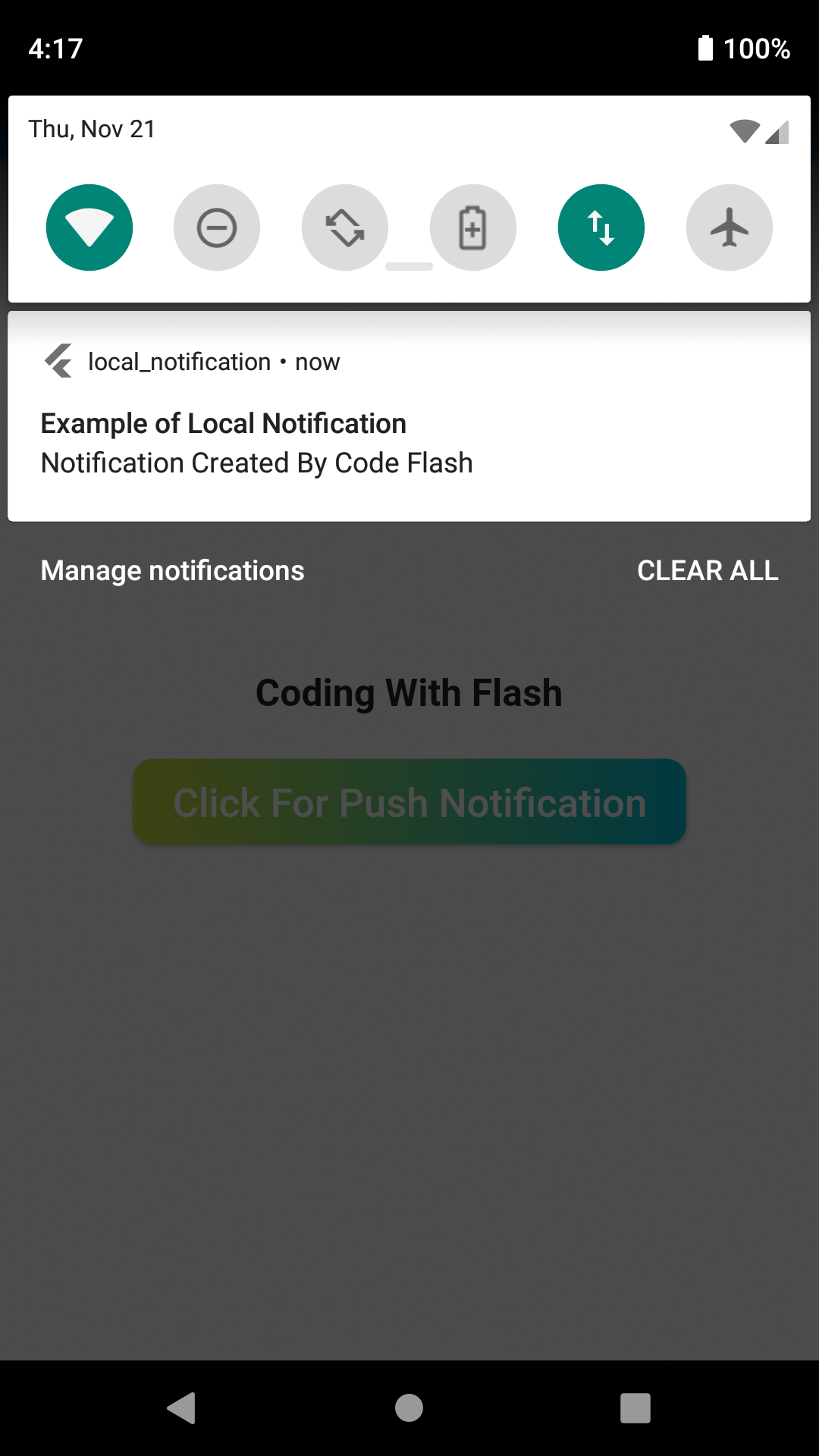 GitHub - vaidehi2701/local_notification: Local Push Notification