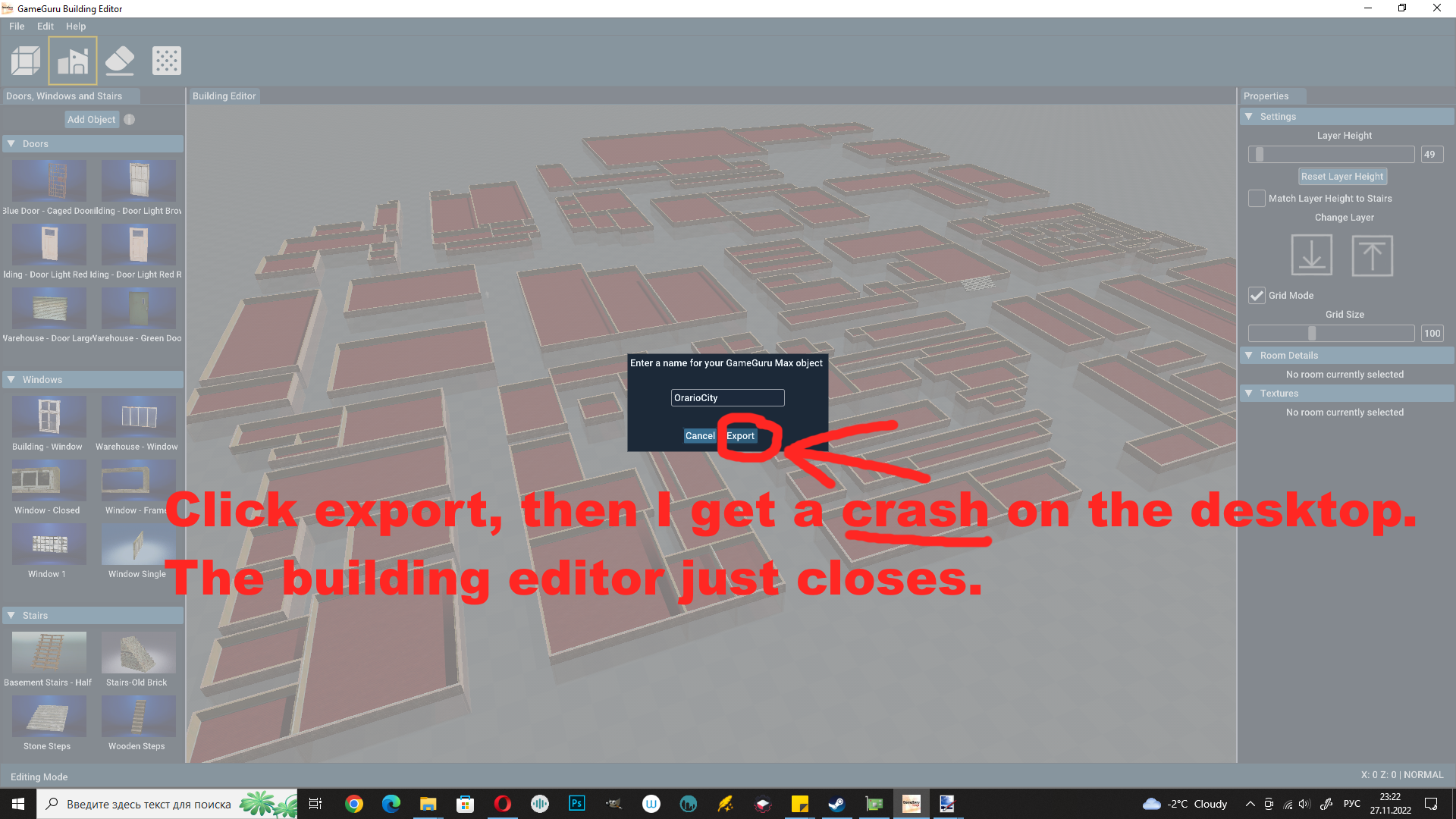 Building Editor - Export does not work when the building is large. GameGuru Max Experimental ...