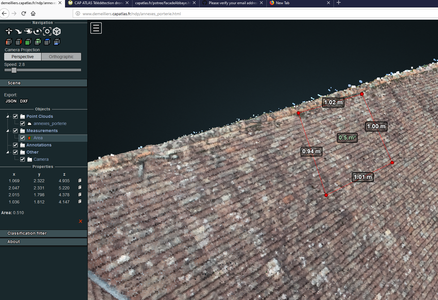 MESURE SURFACE FALSE · Issue #710 · potree/potree · GitHub