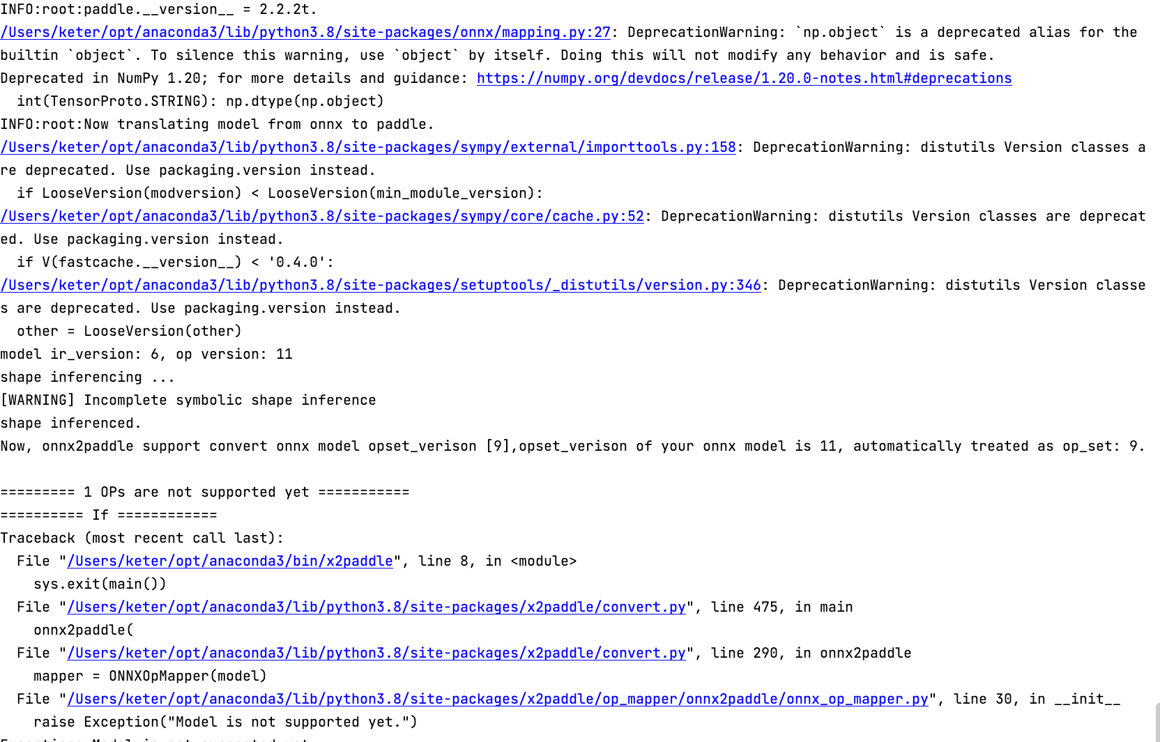 1 OPs are not supported yet : If · Issue #878 · PaddlePaddle/X2Paddle · GitHub