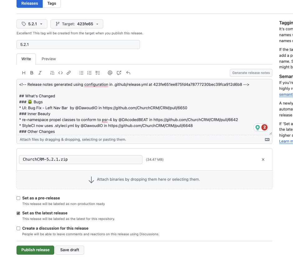 The Release Process · ChurchCRM/CRM Wiki · GitHub