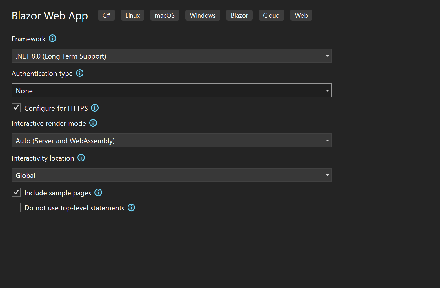 Net Core 8 Blazor Web App With Interactive Location Is Global And Interactive Render Mode Is 8021